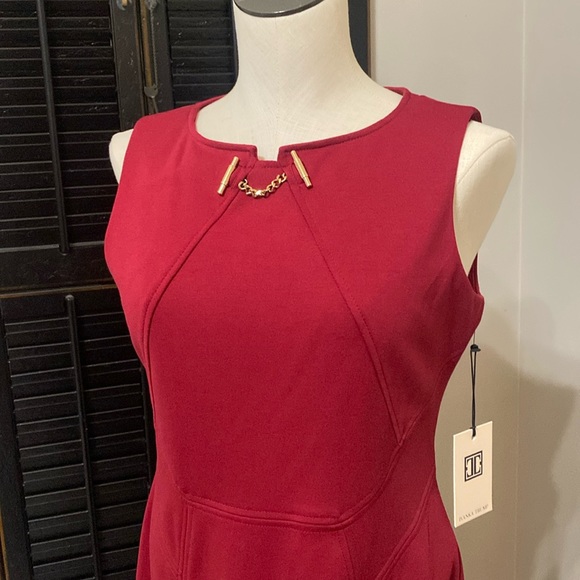 Ivanka Trump | Dresses | Ivanka Trump Ruby Fit And Flare Dress W Gold ...